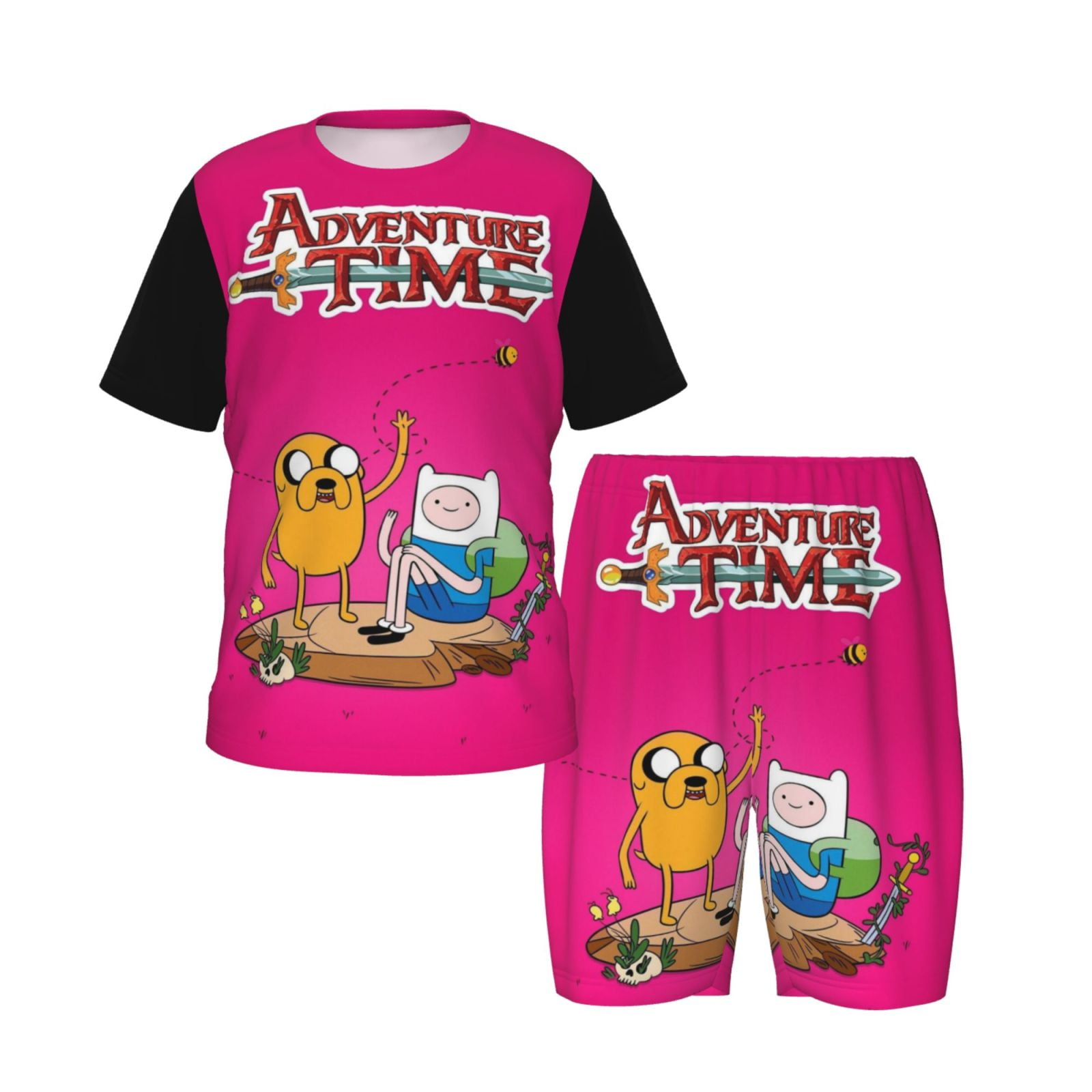 Adventure Cartoon Time Pajamas Set Summer Cartoon Printed Short Set ...