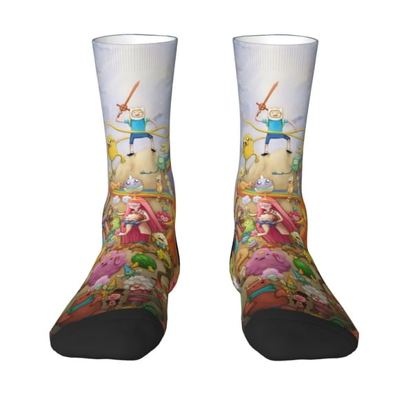 Adventure Cartoon Time Socks Athletic Sport Colorful Novelty Graphic ...