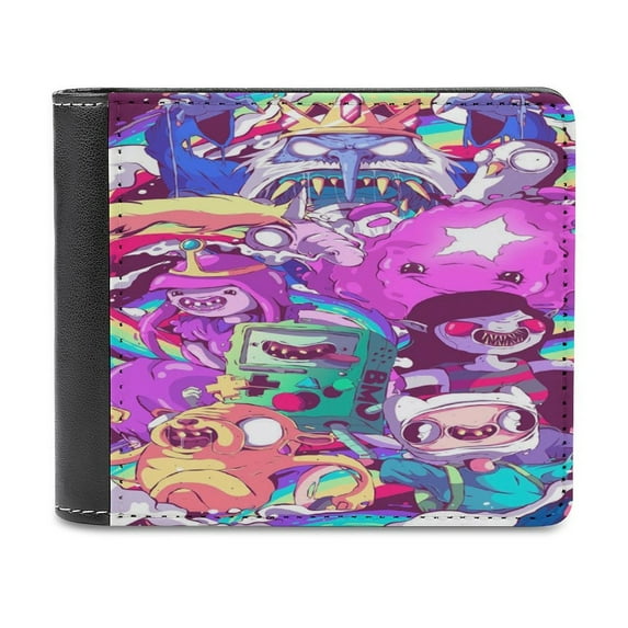 Adventure Cartoon Time Wallet for Men Leather Purse Clutch Card Holders ...