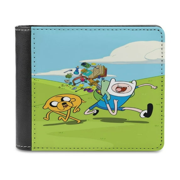 Adventure Cartoon Time Wallet for Men Leather Purse Clutch Card Holders ...