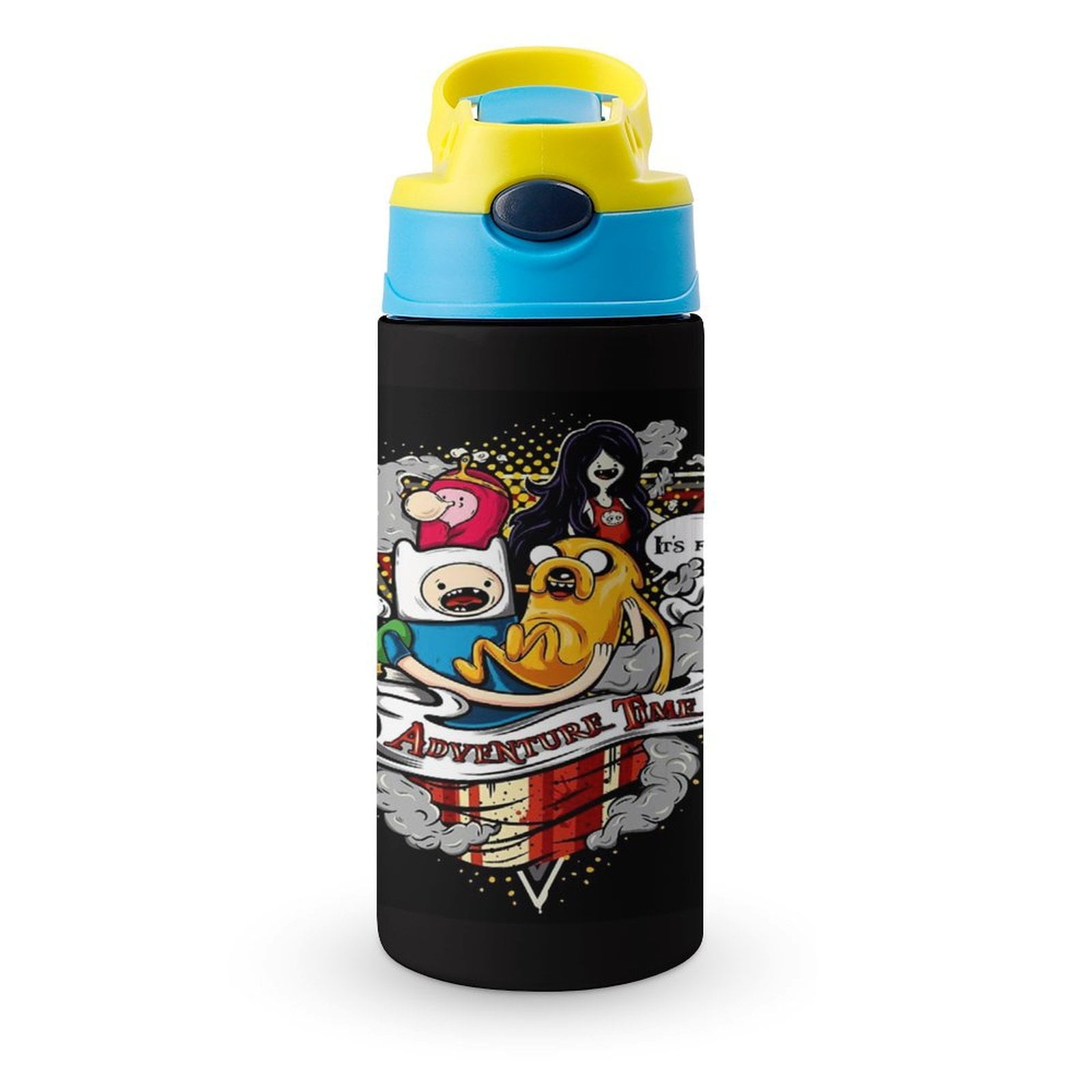 Adventure Cartoon Time Water Bottle with Straw Lid Vacuum Insulated ...