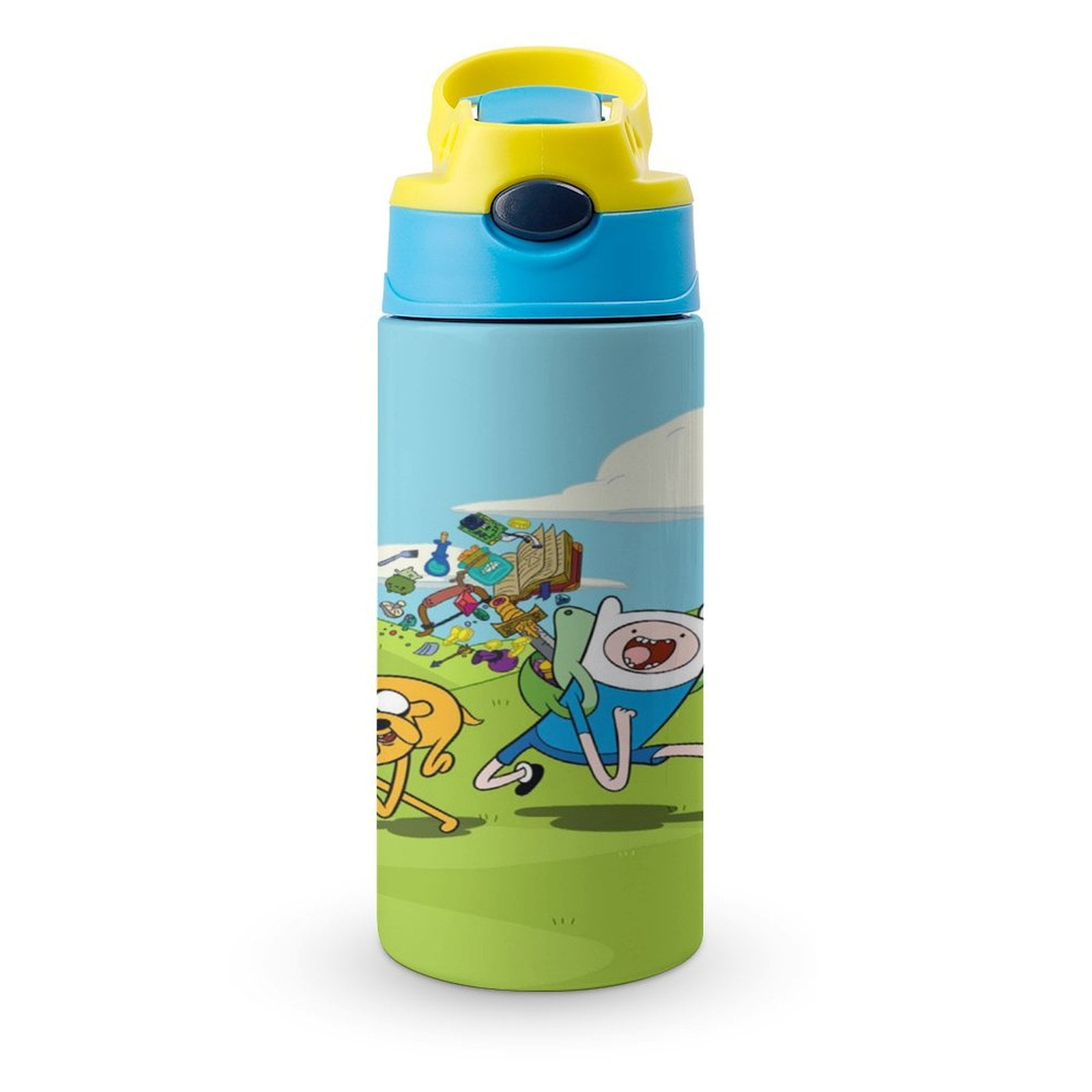 Adventure Cartoon Time Water Bottle with Straw Lid Vacuum Insulated ...