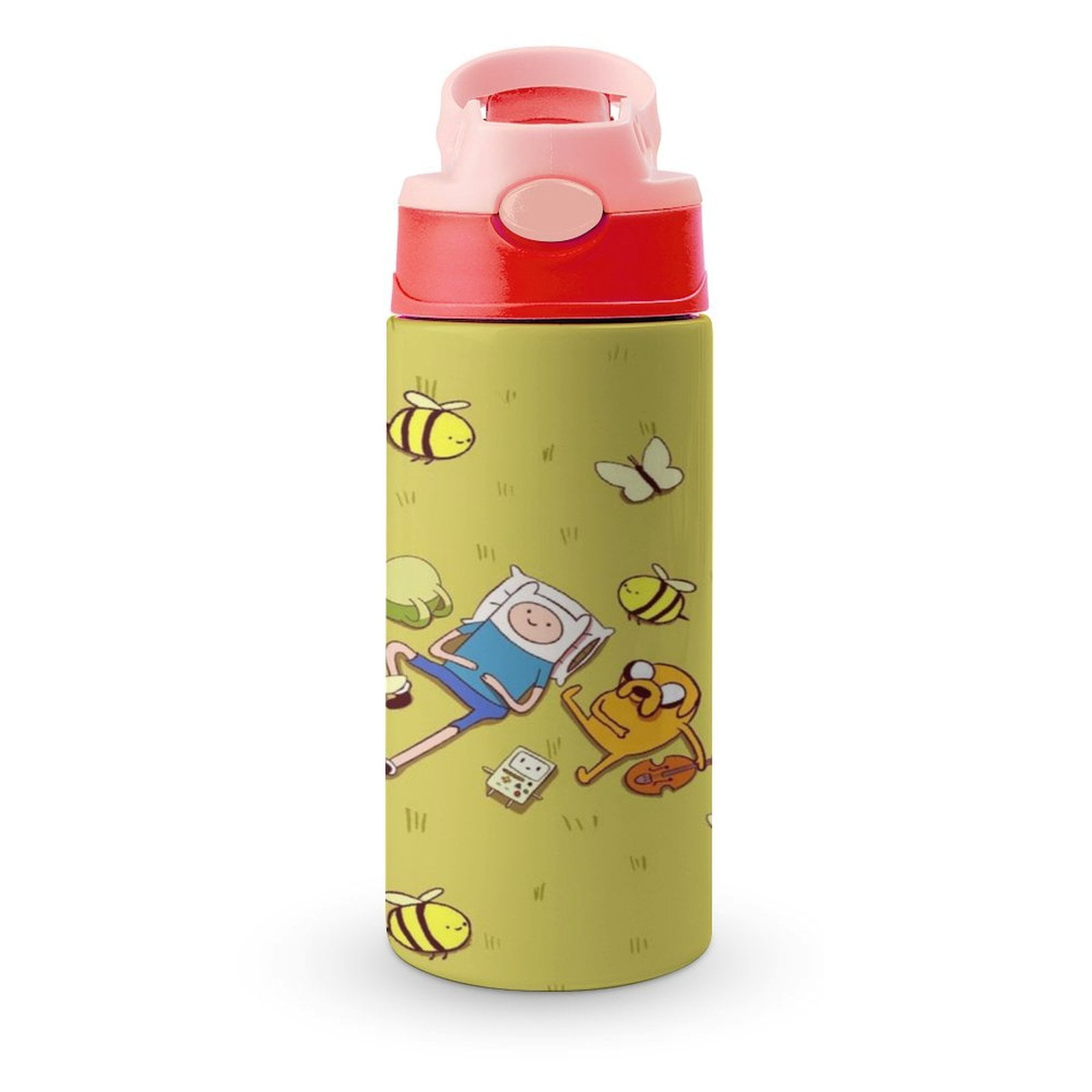 Adventure Cartoon Time Water Bottle with Straw Lid Vacuum Insulated ...