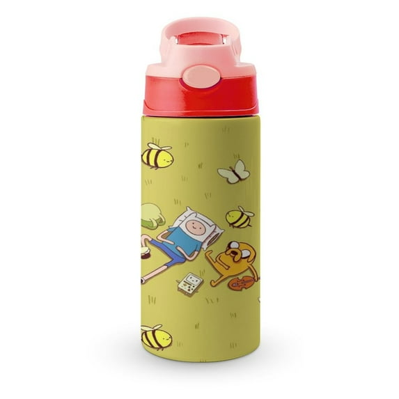 Adventure Cartoon Time Water Bottle with Straw Lid Vacuum Insulated ...