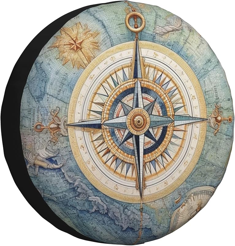 Adventure Compass Map Spare Tire Cover Weatherproof Sun Protection ...