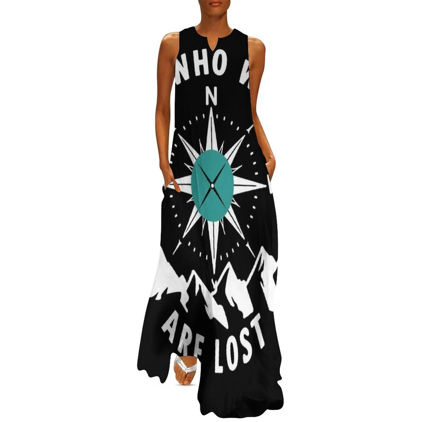 Adventure Compass Mountains Art Long Dress luxury evening dresses women ...