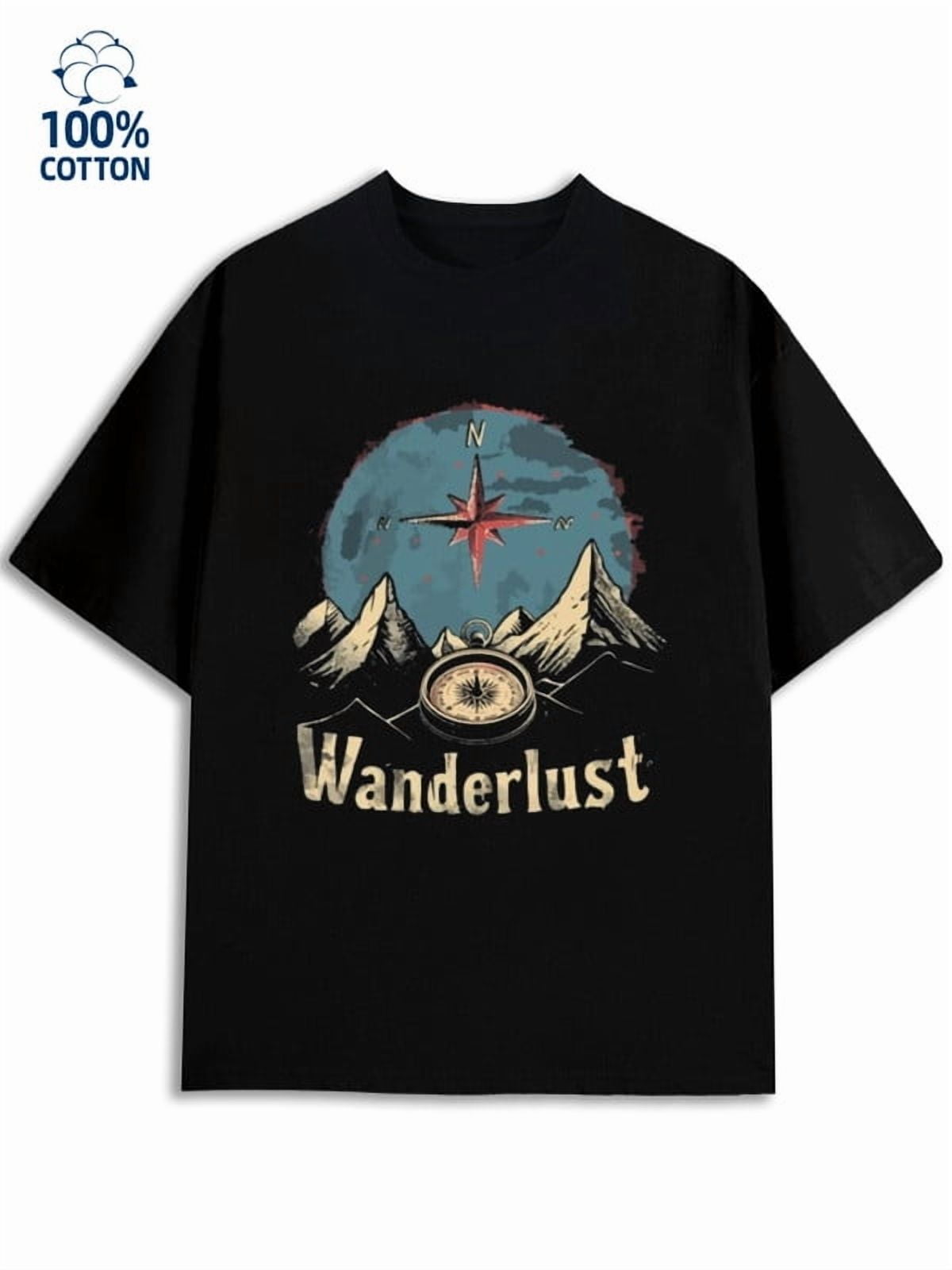 Adventure Compass Tee for men funny humor 180G 100% Cotton black wife ...