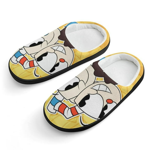 Adventure Cuphead Mugman Kid's Cotton Slippers Winter Warm Soft Plush ...