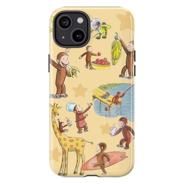 Adventure Curious Monkey Phone Case, Cute Safari Theme with Bananas ...