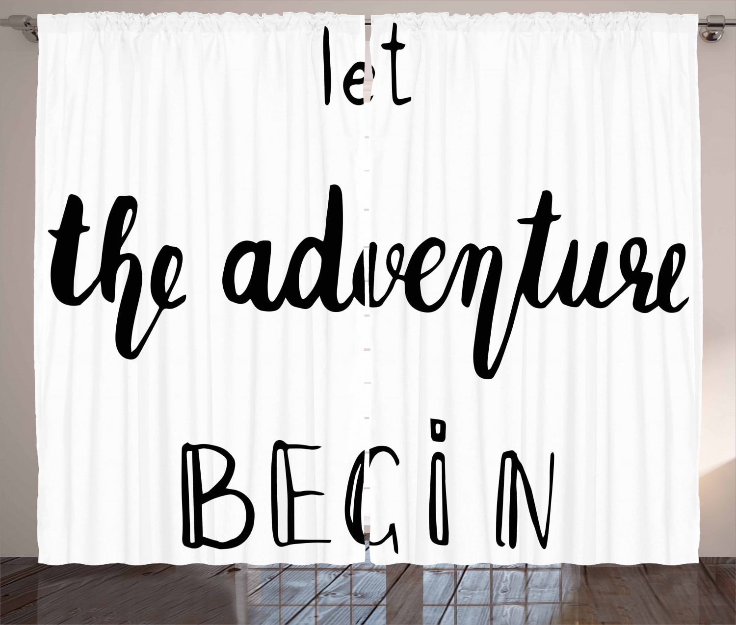 Ambesonne Adventure Curtains 2 Panel Set, Wise Words Doodle, 108" x 96 ...