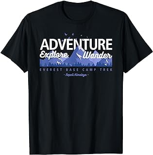 Adventure Explore Wander Everest Base Camp Trek Hiking T-Shirt ...