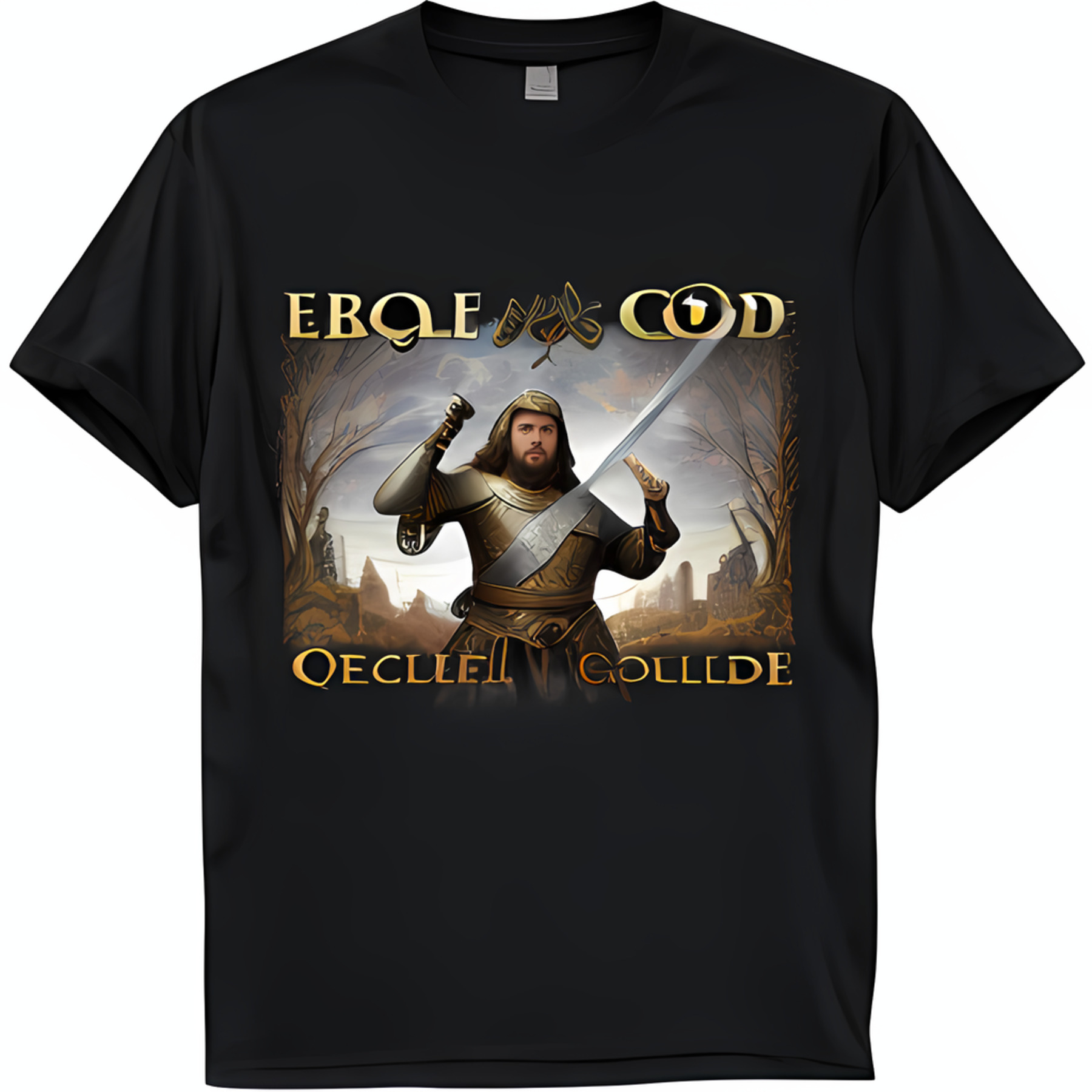Adventure Fantasy Black T-Shirt with in & EBOL * COD Design - Walmart.com