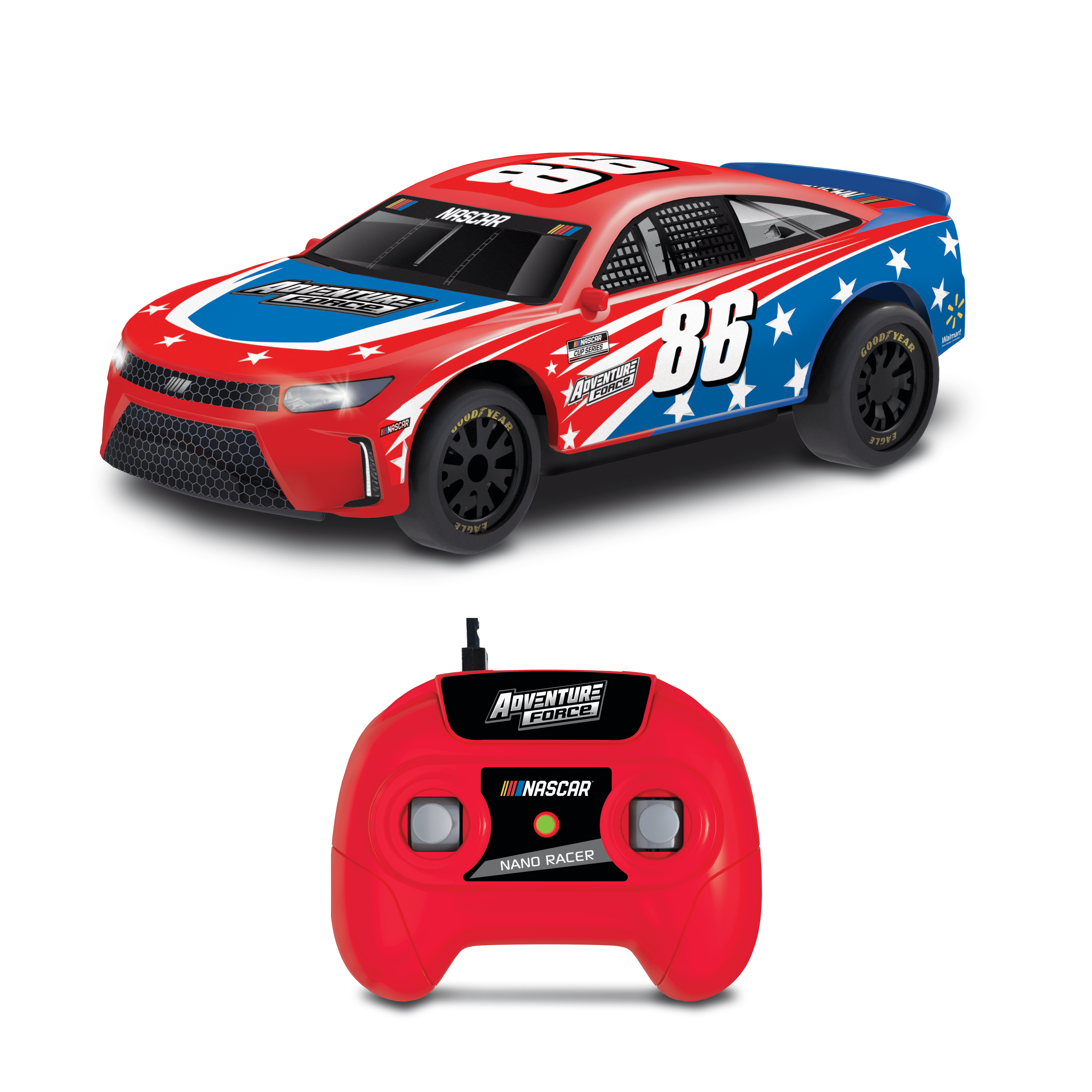 Adventure Force (1:64) RC NASCAR Nano Racer Red Stock Car, WR5-64C22V ...
