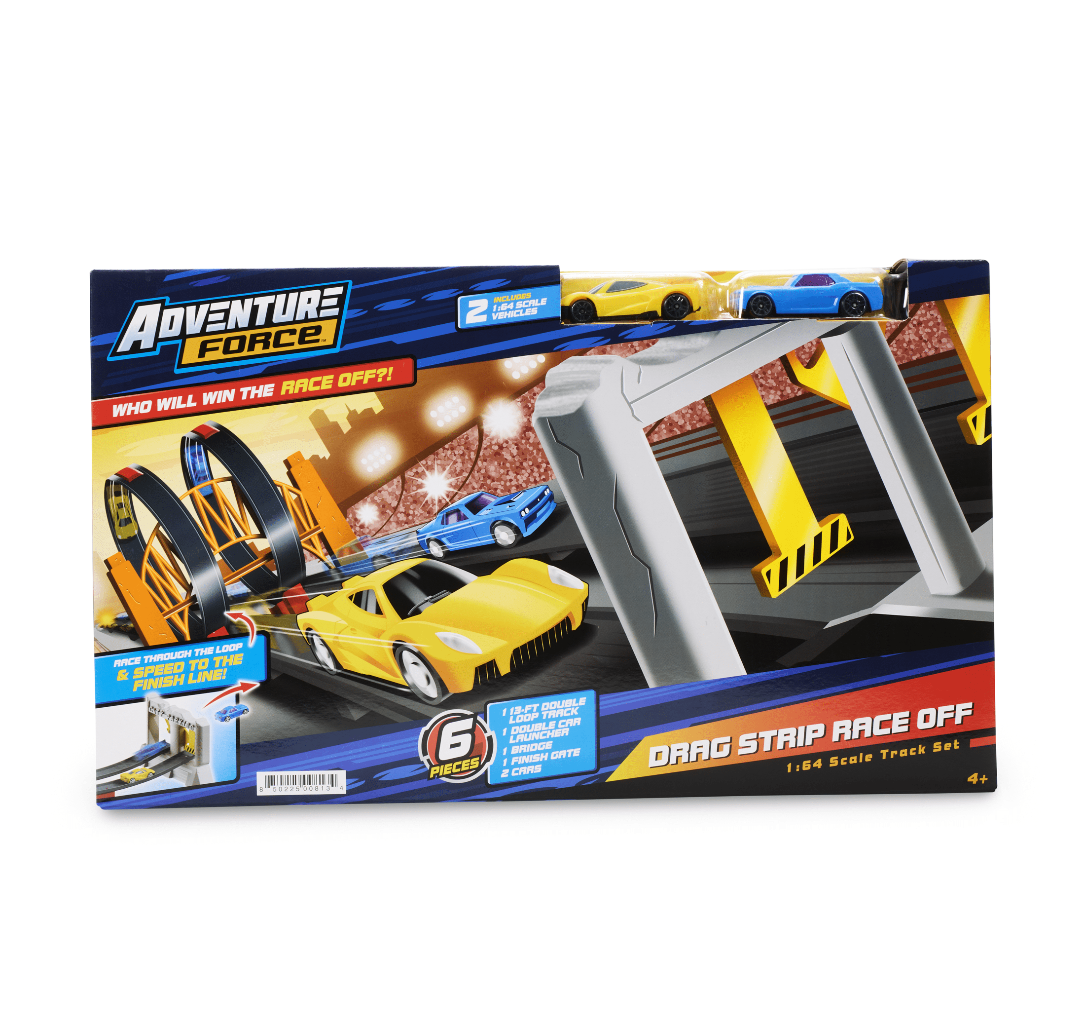 Adventure Force Drag Strip Race Off, Vehicle Playset for Kids, 13 Ft ...