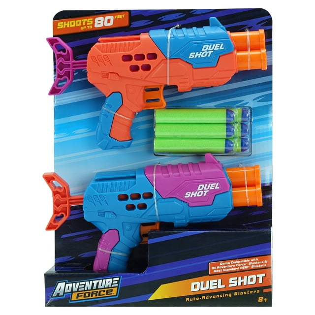 Adventure Force Duel Shot Dart Blaster 2 Pack - Mini Toy Blasters for ...