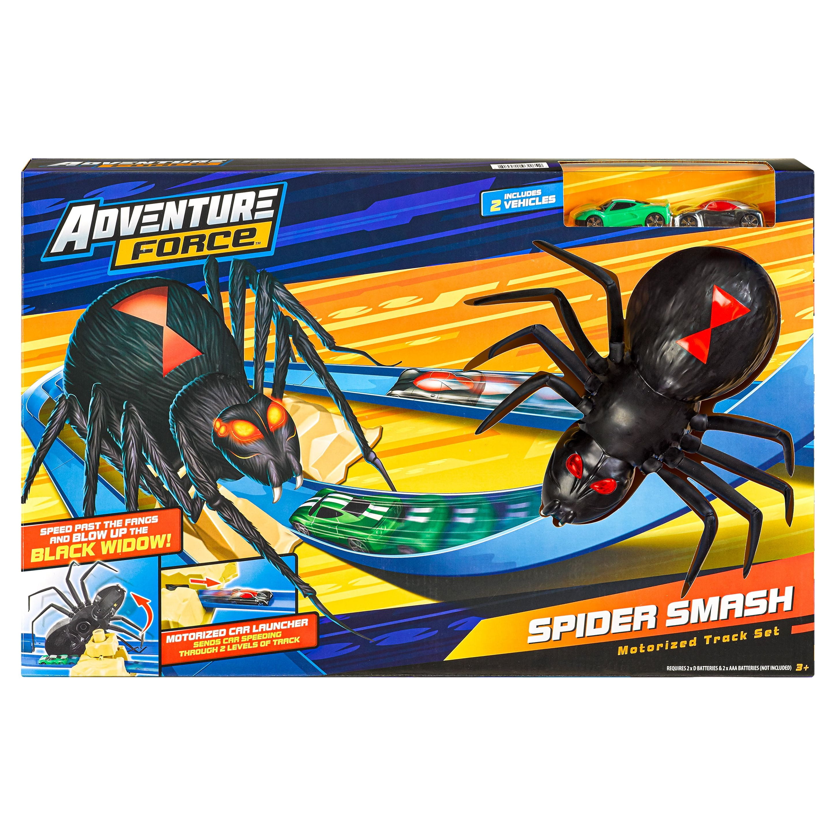 Adventure Force Spider Smash Motorized Track Set. Two Vehicles and 18ft ...