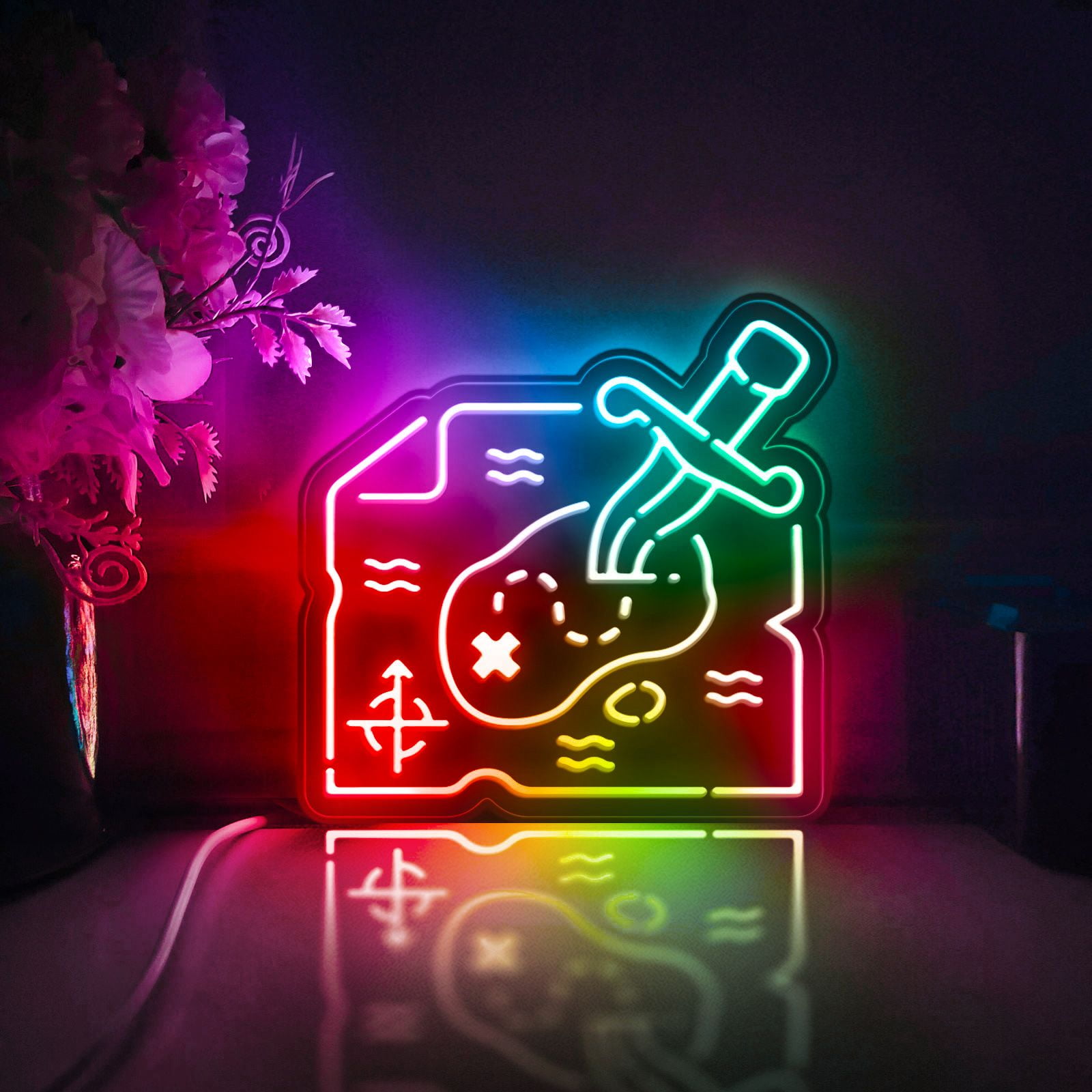 Adventure Game Led Light Box, Dimmable Neon-Like Light Signs USB Power ...