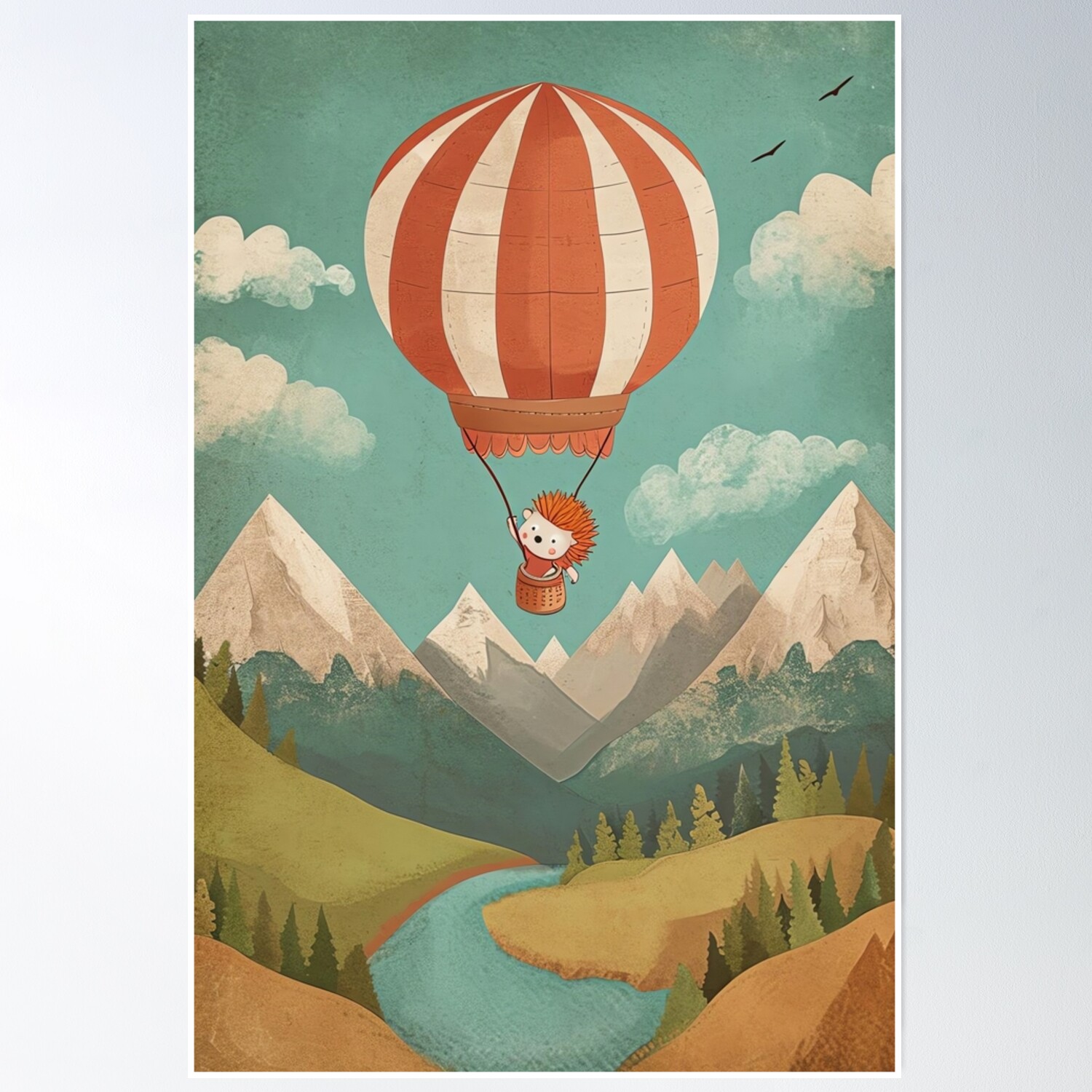 Adventure Hedgehog Poster Wall Art, Modern Wall Decor, 12x18 UNFRAMED ...