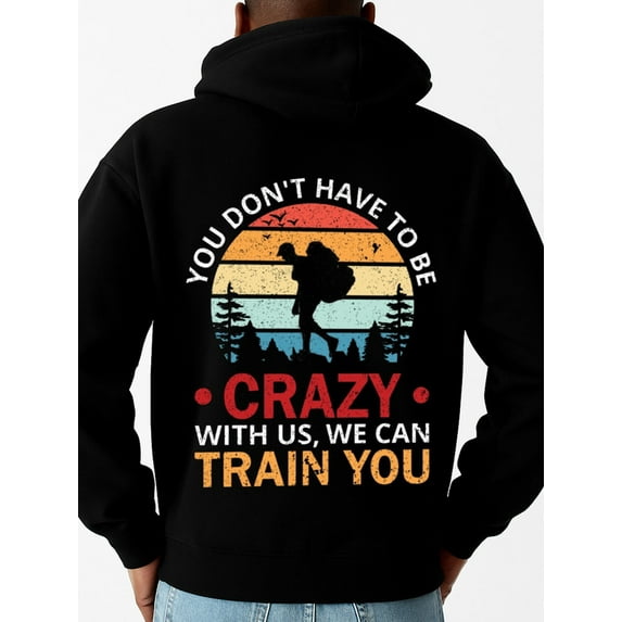 Adventure Hiker sweatshirt funny humor men's hooded sweatshirt black ...