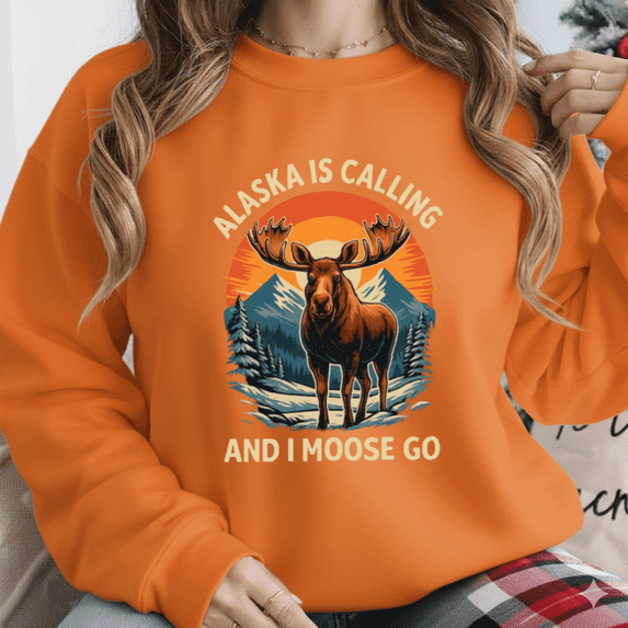 Adventure Humor Funny Alaska Moose Go Travel Quote Design Art Unisex ...