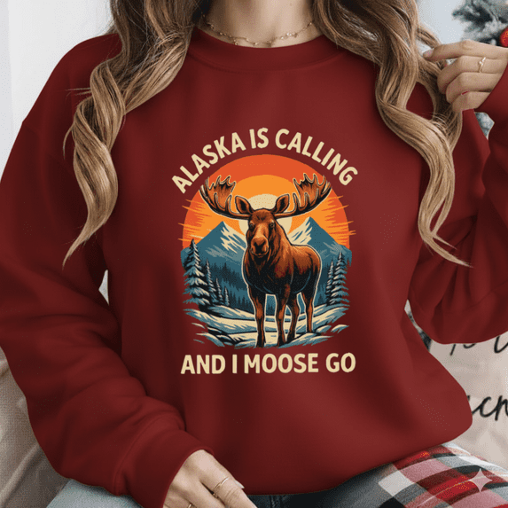 Adventure Humor Funny Alaska Moose Go Travel Quote Design Art Unisex ...