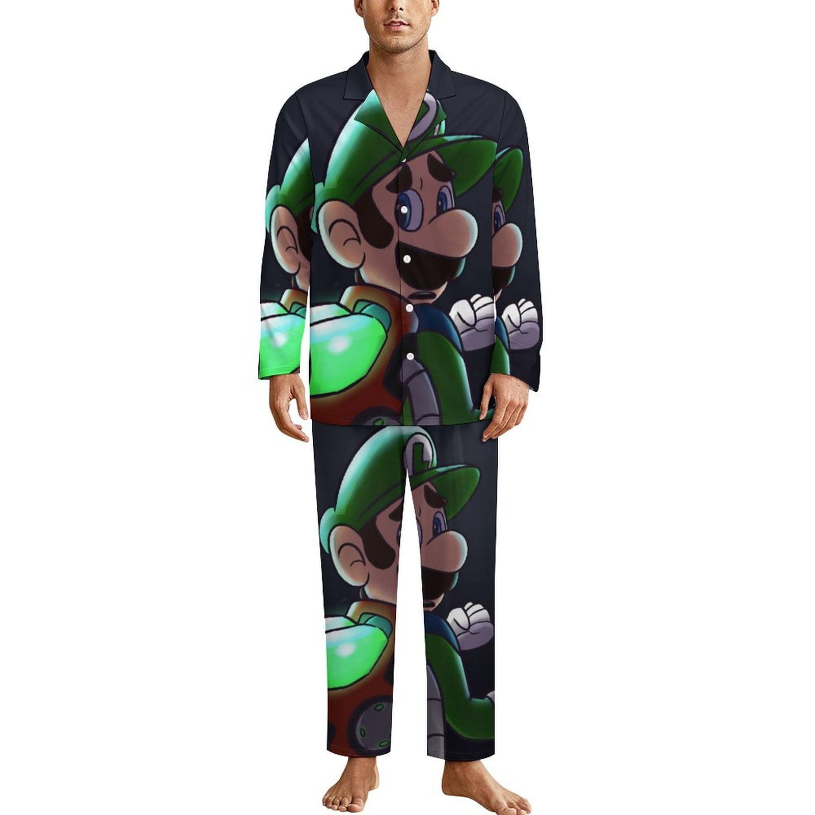 Adventure Luigi's Mansion Long Sleeved Pajama Set for Men Sleepwear ...