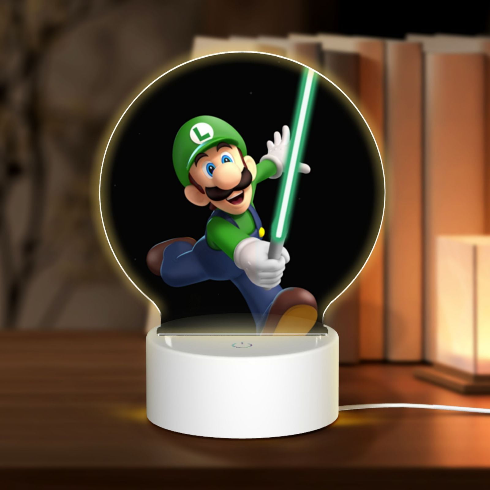 Adventure Luigi's Mansion Round Acrylic Night Light Decoration USB ...