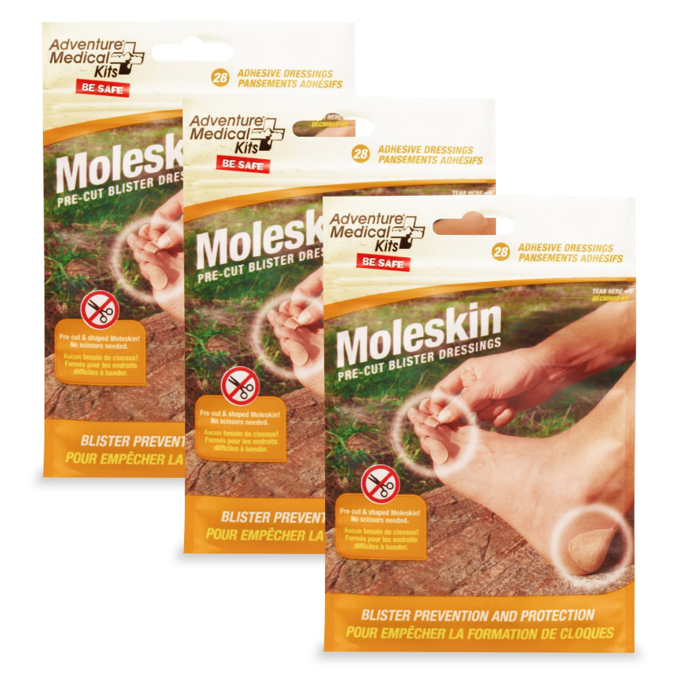Adventure Medical Kits - Moleskin Pre-cut and Shaped - 3 Pack - Walmart.com