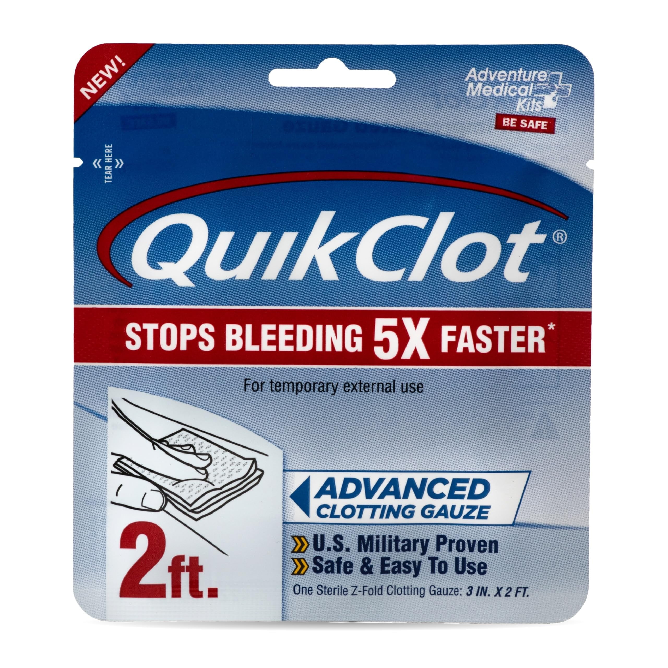Adventure Medical Kits QuikClot Gauze - Flexible Hemostatic Medical ...