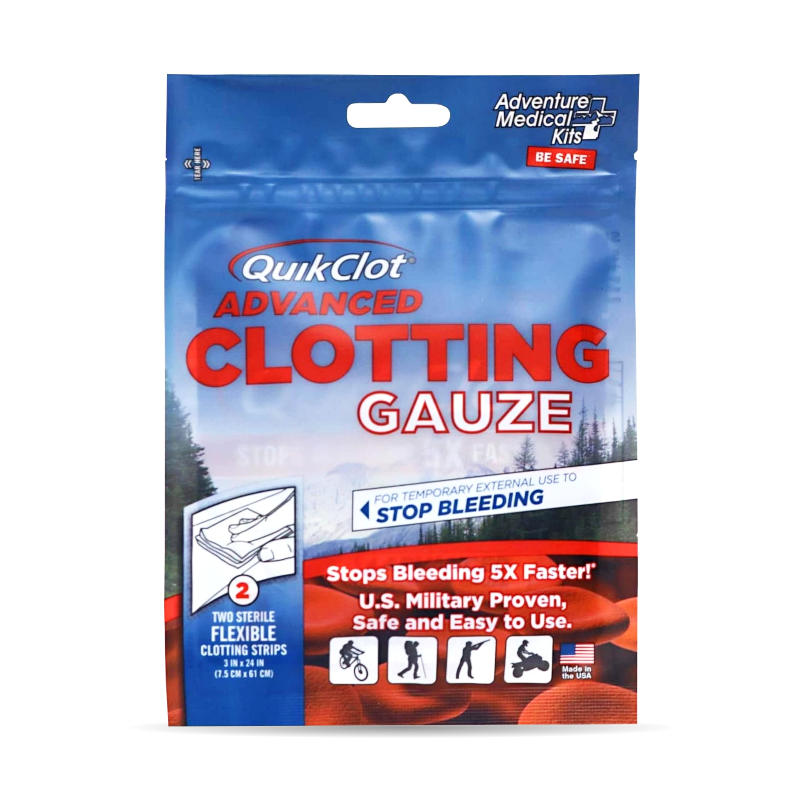 Adventure Medical Kits QuikClot Gauze - Gauze for Emergency Survival ...