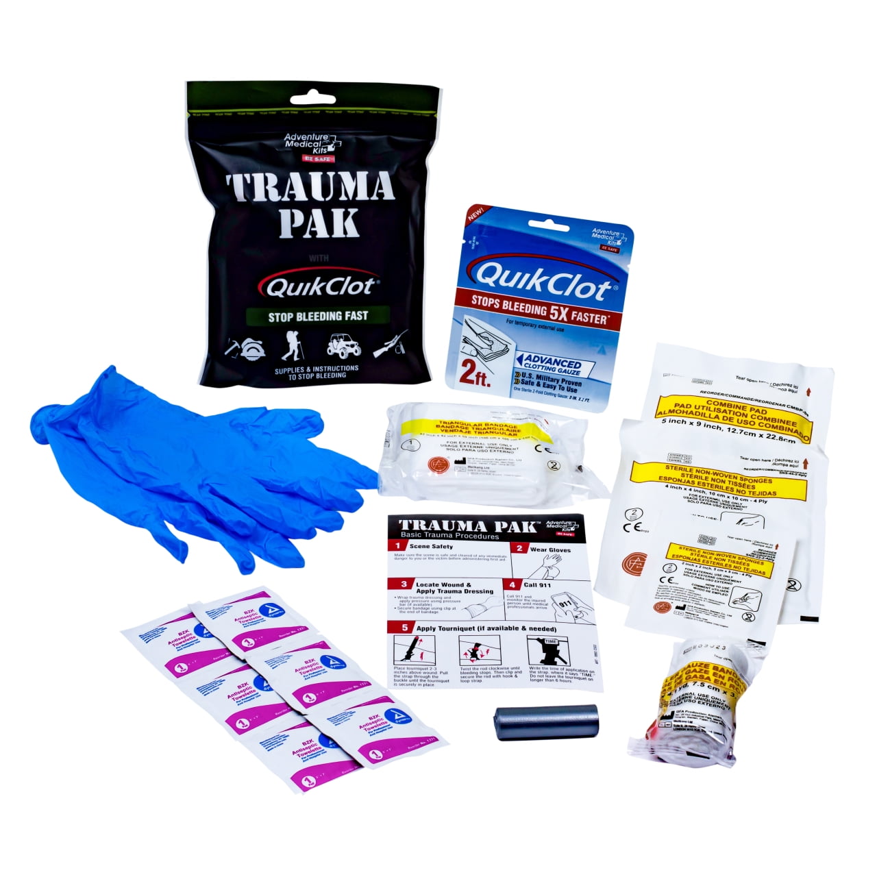 Adventure Medical Kits Trauma Pak with QuikClot, First Aid Kit, 1 Pack ...