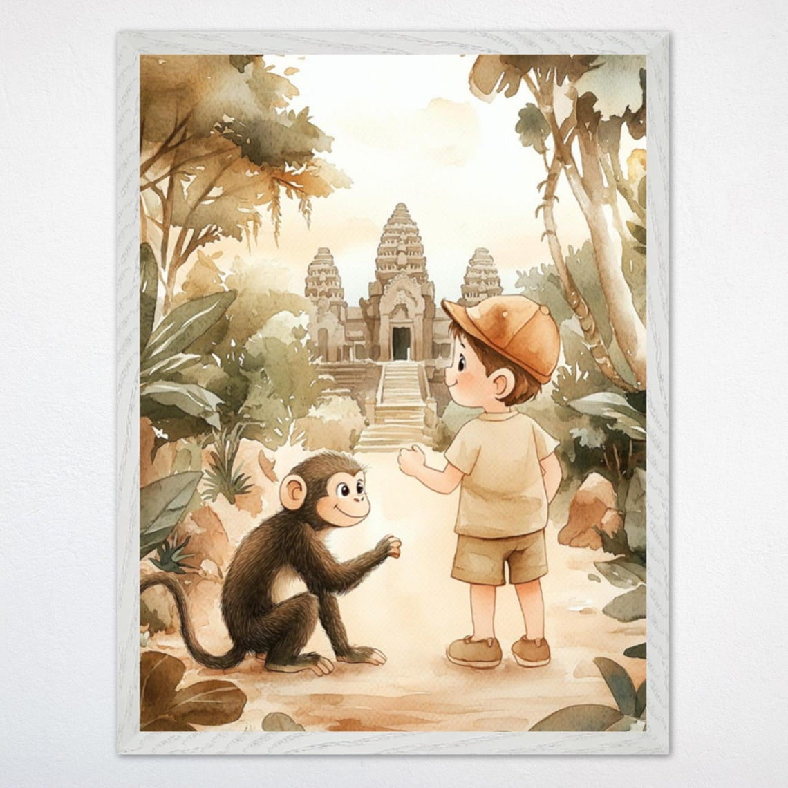 Adventure Monkey Travel Wall Art, Jungle Explorer Kids Room Decor ...