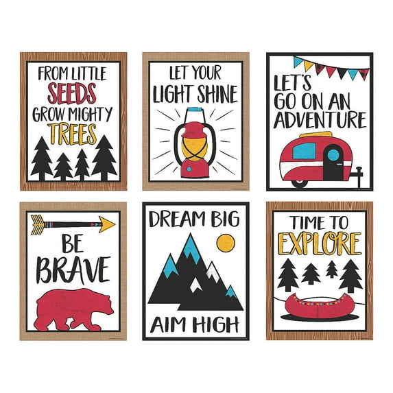 Adventure Motivational Posters - Educational - 6 Pieces - Walmart.com