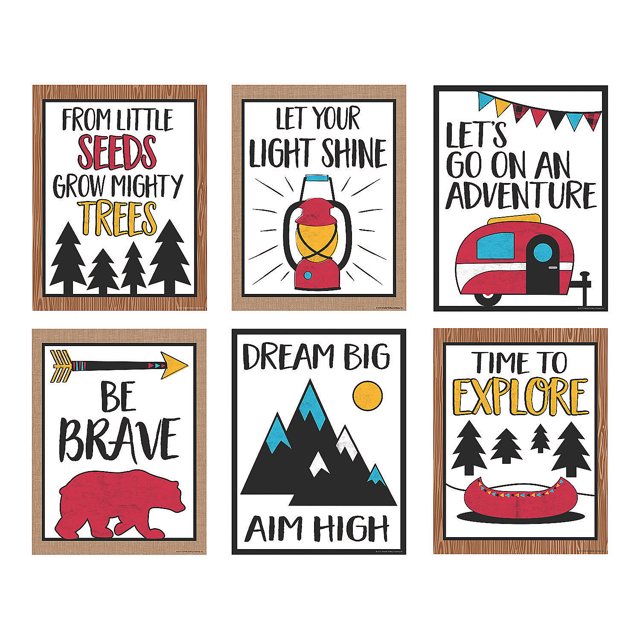 Adventure Motivational Posters - Educational - 6 Pieces - Walmart.com