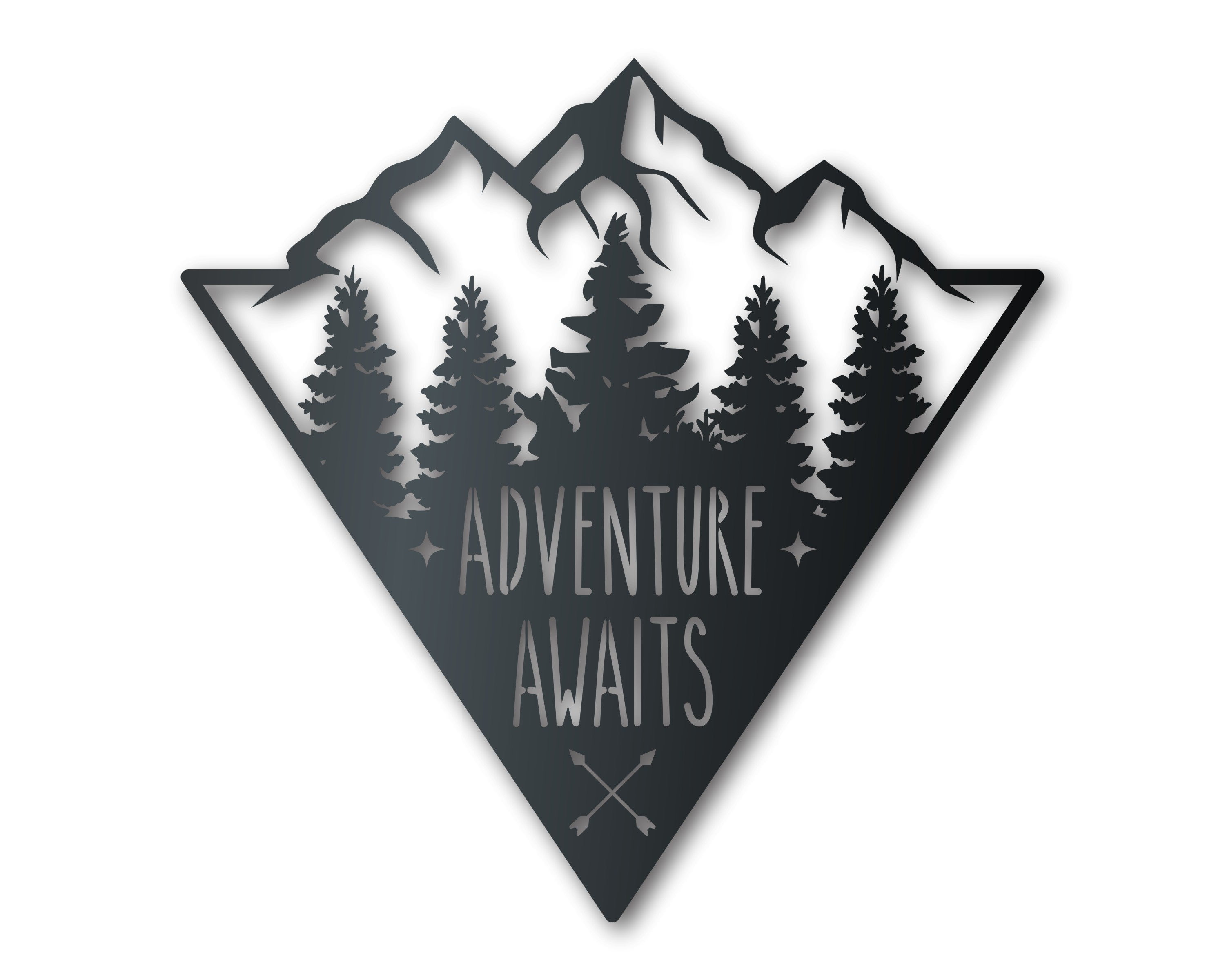 Adventure Mountains Metal Sign | Mountain Forest Wall Art | Indoor ...
