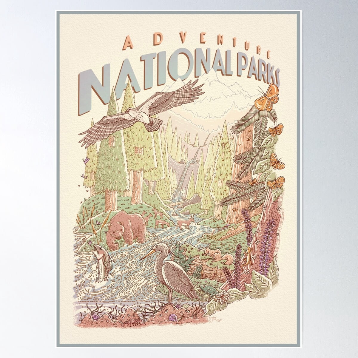 Adventure National Parks Poster Wall Art, Modern Wall Decor For Living ...
