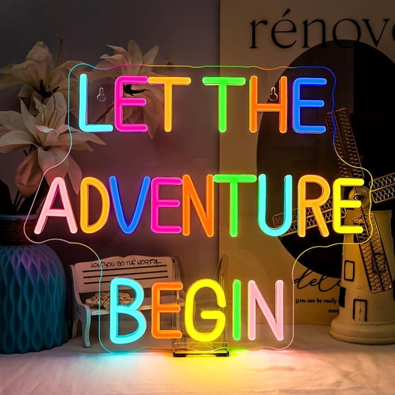 Adventure Neon Sign Colorful RainboW Neon Signs for Wall Decor Dimmable ...