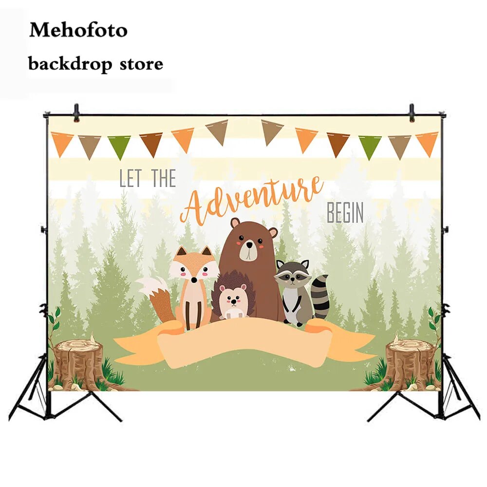 Adventure Newborn baby shower backdrop for photography animals photo ...