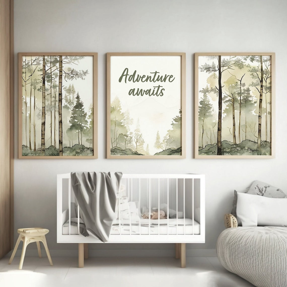 Adventure Nursery Mountain Forest Wall Art Set 3 Unframed Paper Print ...