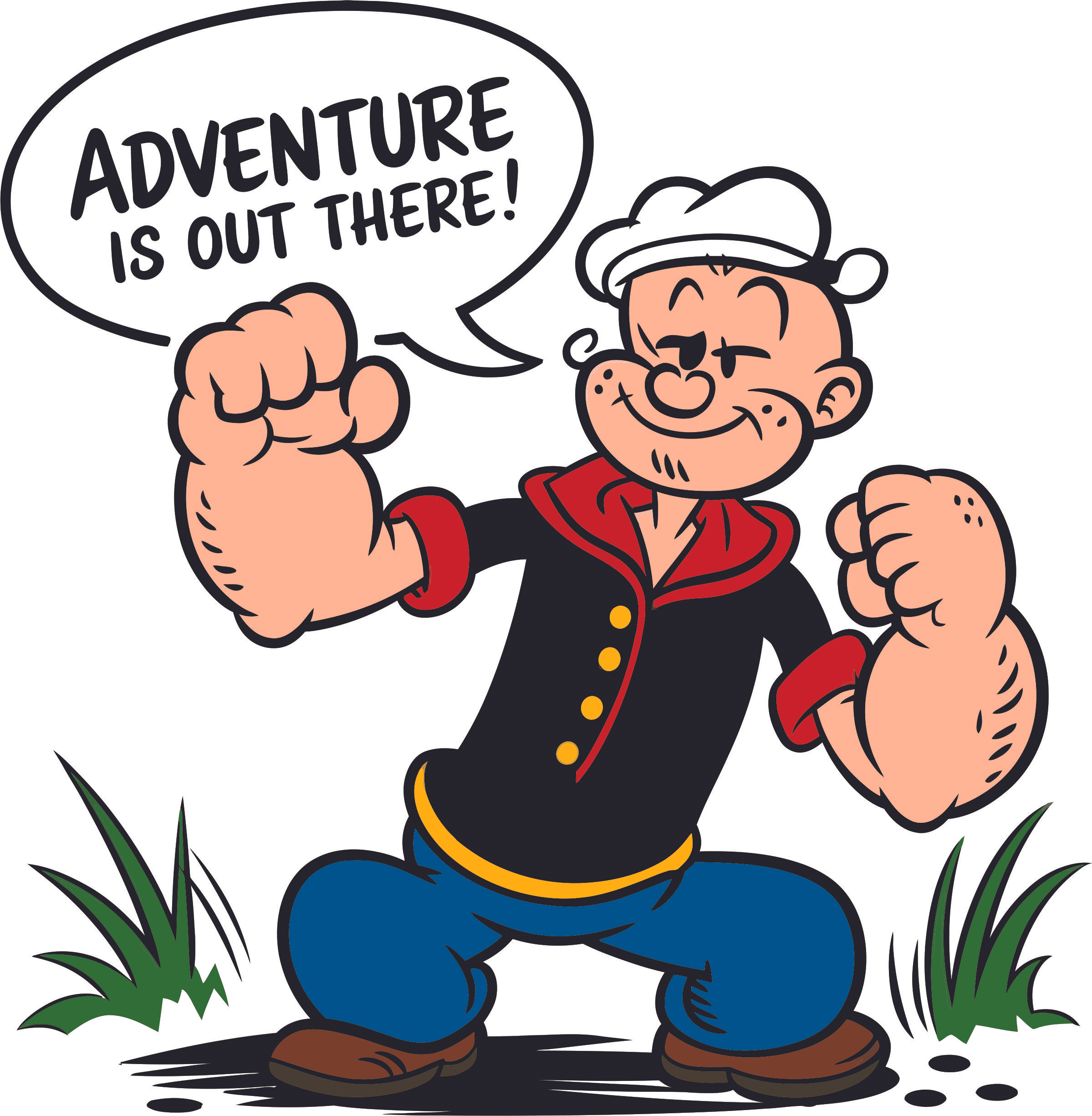 Adventure Is Out There Pipe Sailor Retro Cartoon Character Famous ...