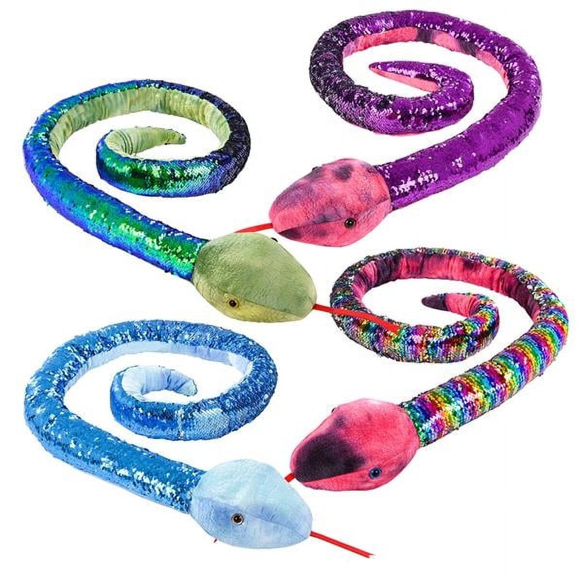 Adventure Planet Sequinimals Plush - SET OF 4 SNAKES (Rainbow, Purple ...