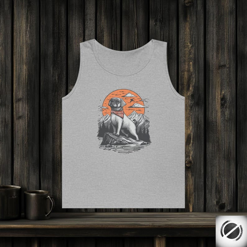 Adventure Pug Tank Top, Retro Hiking Dog Sleeveless Shirt, Funny ...