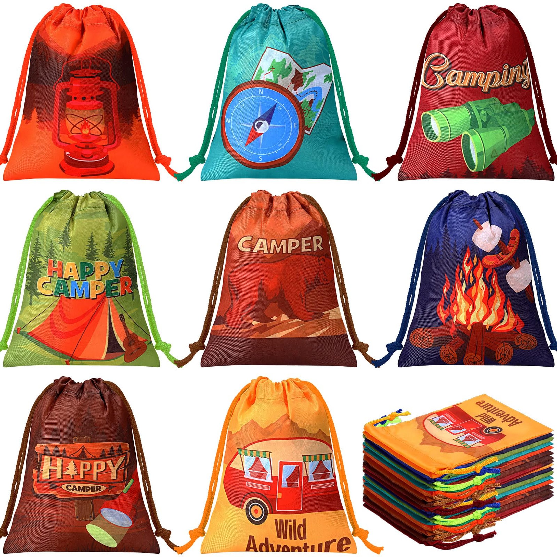 Adventure Ready Camping Treat Bags - 24 Pack Drawstring Goodie Bags for ...