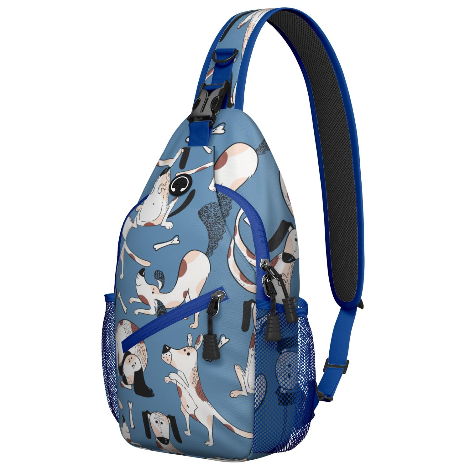 Adventure-Ready Sling Bag - Paw & Bone Pattern Hiking Backpack for ...