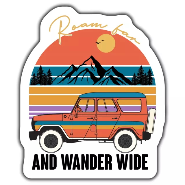 Adventure Roam Far And Wander Wide Sticker, Mountain Travel Vinyl Decal ...