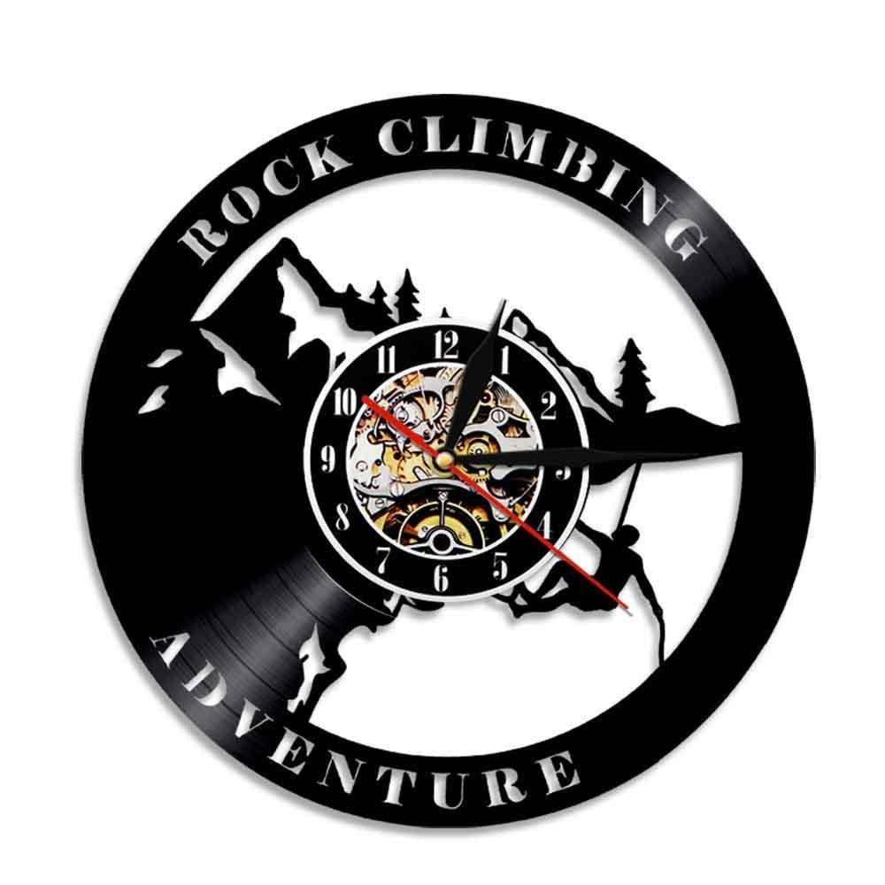 Adventure Rock Climbing Wall Clock Climbing Sign Wall Art Vinyl Record ...