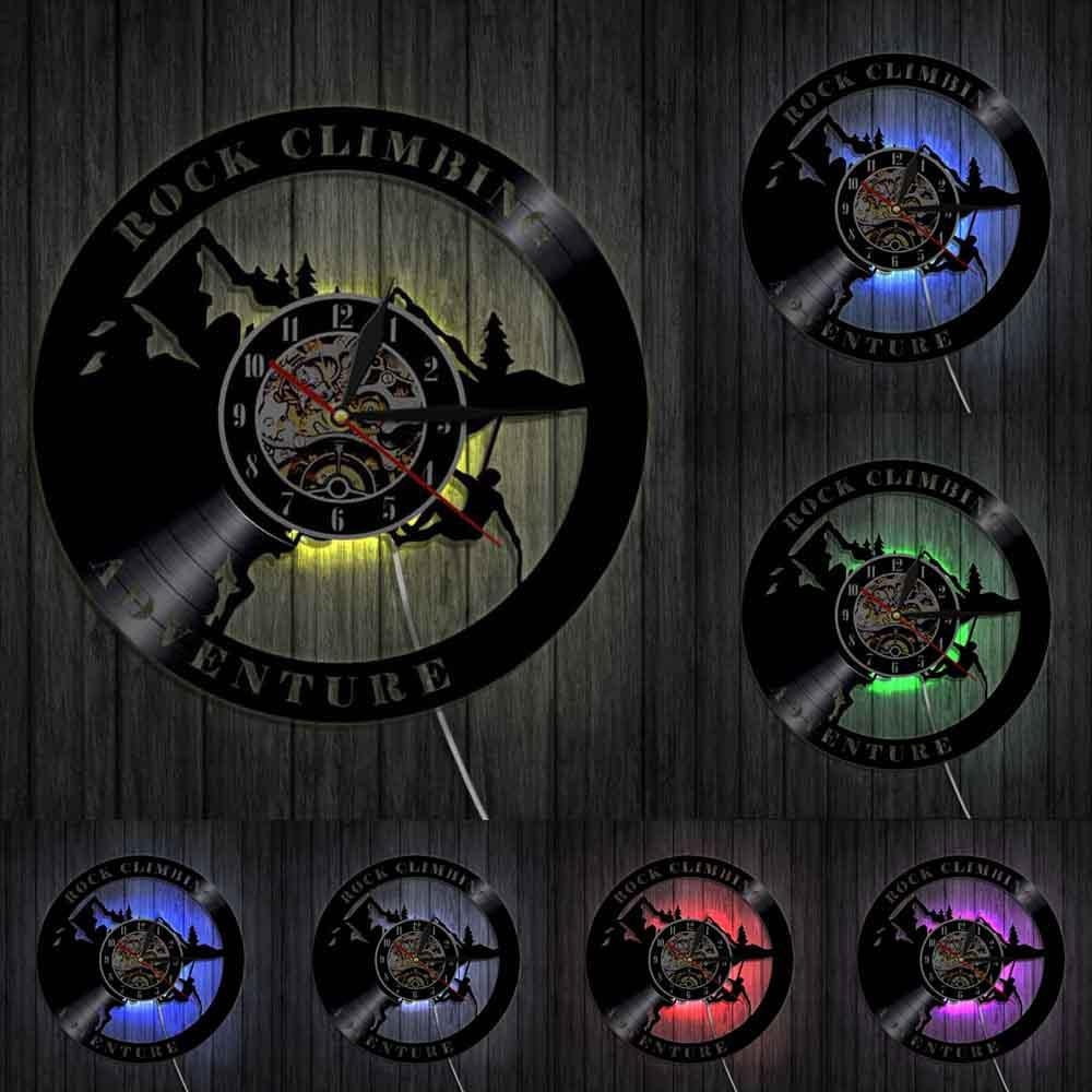 Adventure Rock Climbing Wall Clock Climbing Sign Wall Art Vinyl Record ...