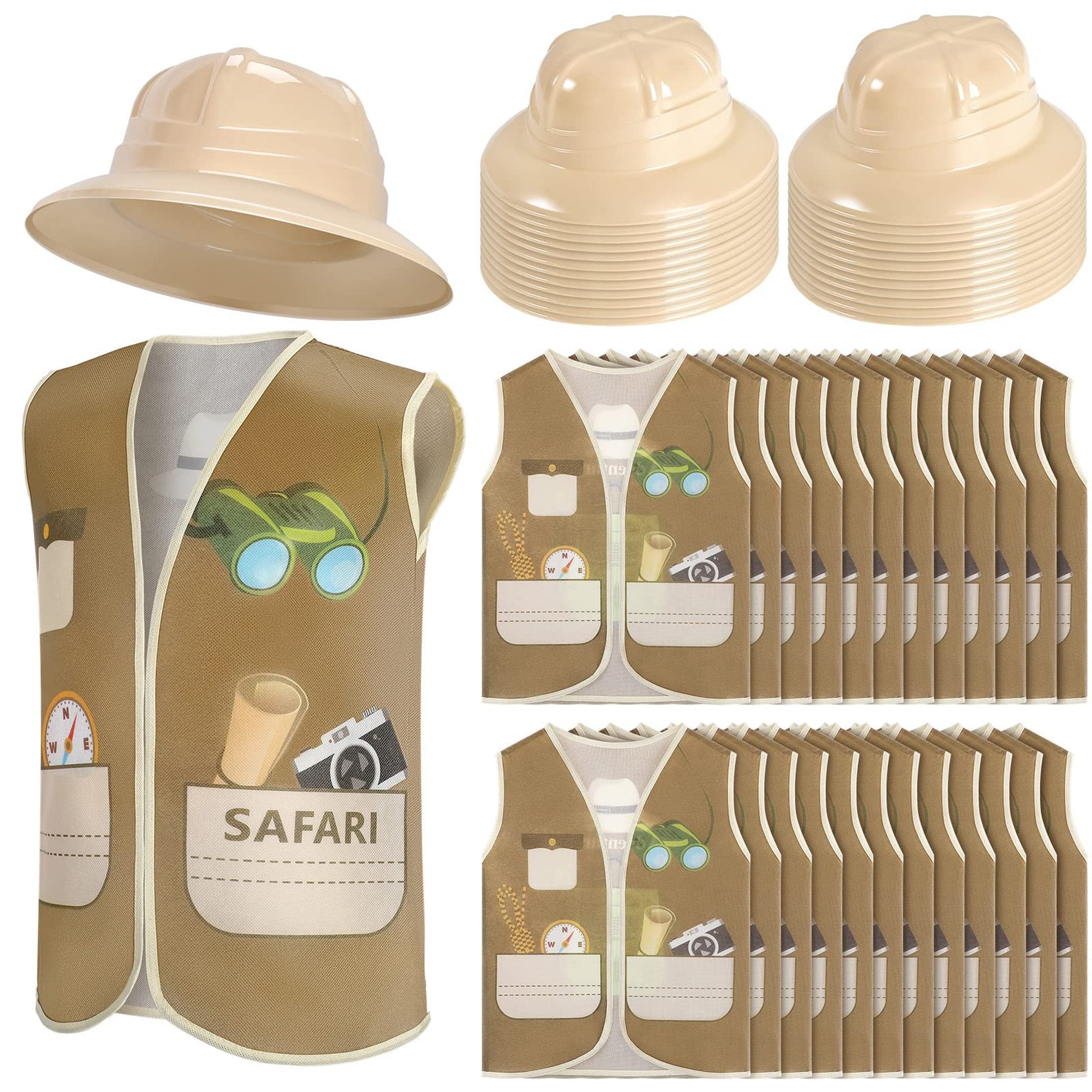 Adventure Safari Explorer Set - 24 Pieces Kids Party Hats & Explorer ...