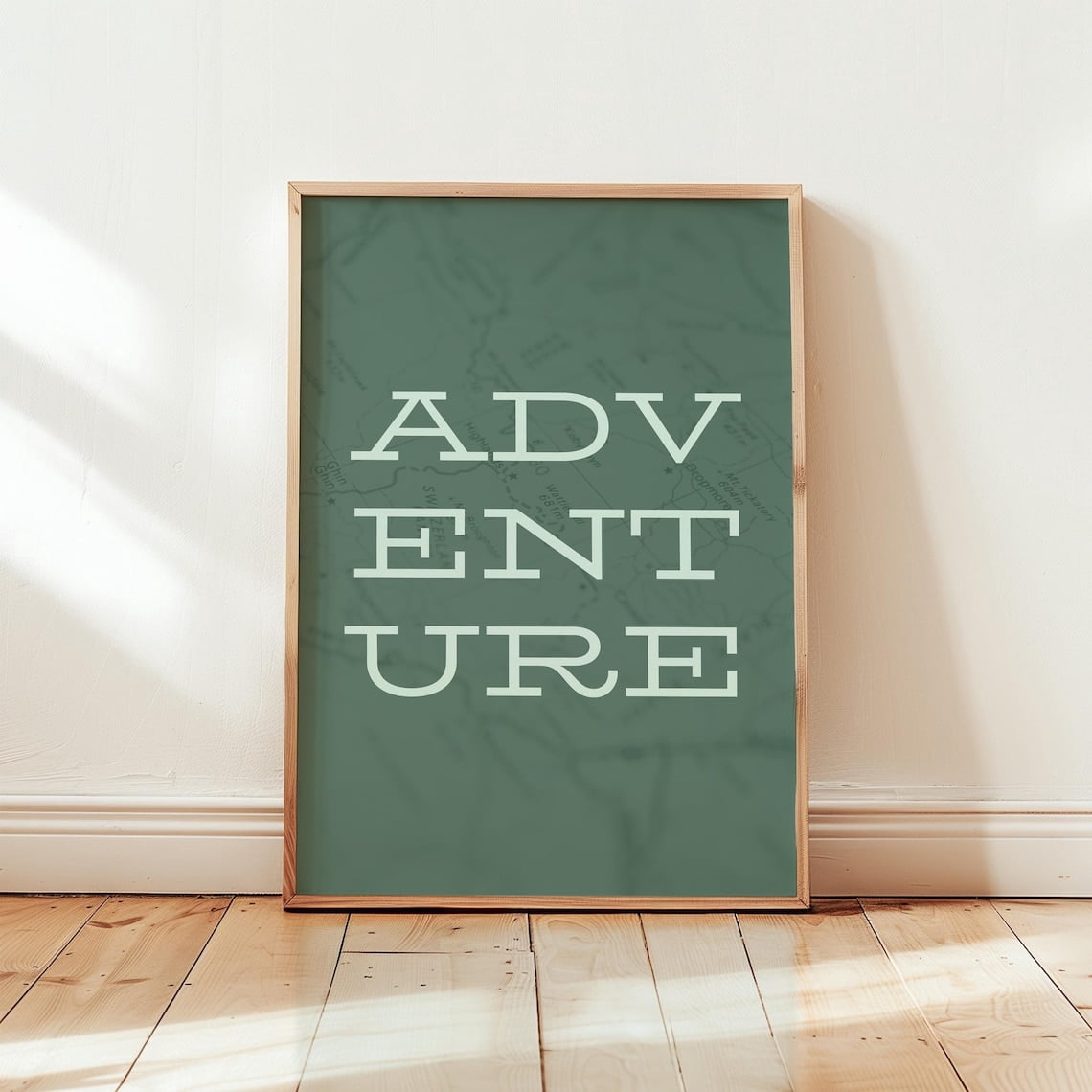 Adventure Sage Green Inspirational Travel Wall Art Print Unframed Paper ...