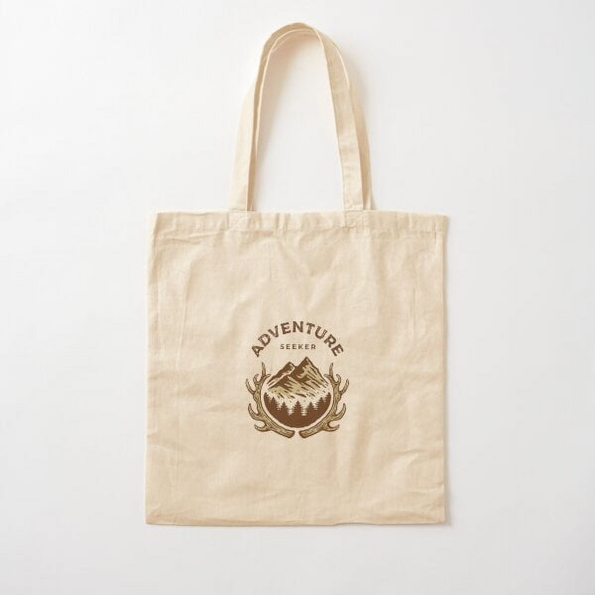 Adventure Seeker Mountain Stag Horns Design Cotton Tote Bag Canvas Tote ...